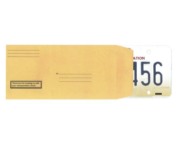 License Plate Envelope - Auto Tech & Niles Marketing LLC